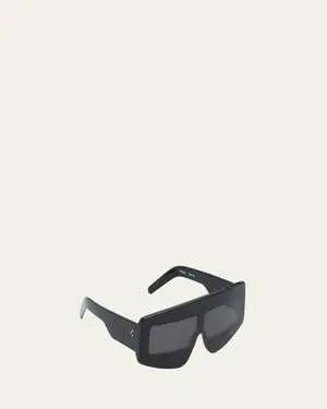 Rick Owens Phleg Acetate Rectangle Sunglasses