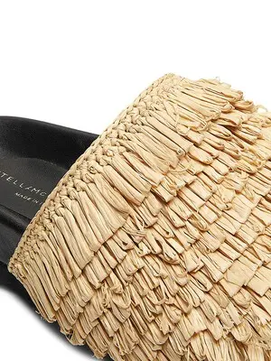 Stella McCartney Summer Loving Elyse Faria Fringed Raffia Mules
