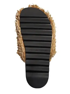 Stella McCartney Summer Loving Elyse Faria Fringed Raffia Mules