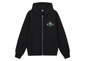 StÜssy Skull Crest Zip Hoodie - Black