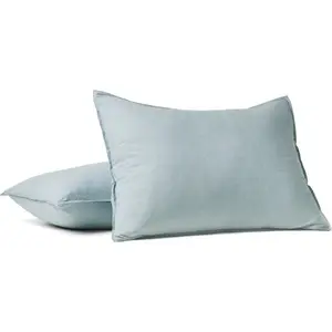 COYUCHI Organic Cotton Crinkled Percale Pillow Sham - Surf Chambray