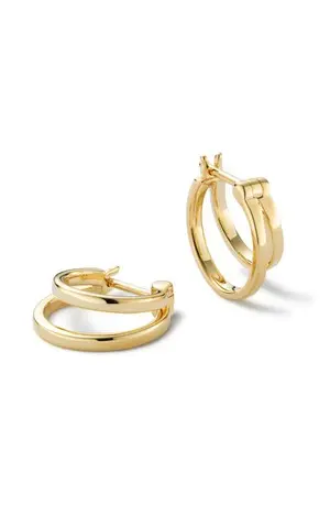 ANA LUISA 10k Recycled Solid Double Hoop Earrings - Gold