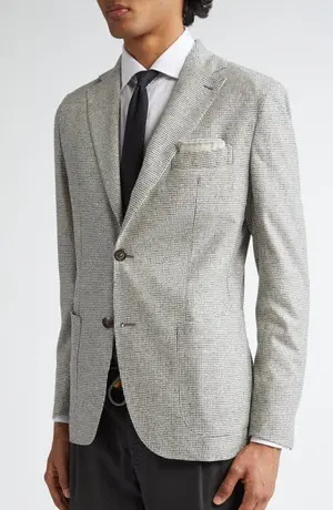 Eleventy Houndstooth Wool & Cashmere Sport Coat