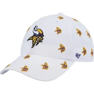'47 47 Minnesota Vikings Confetti Clean Up Adjustable Cap - White