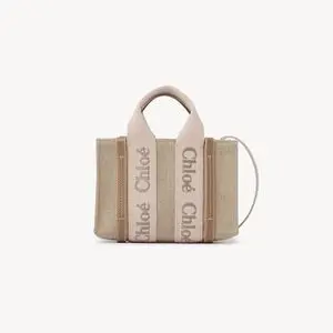 Chloé Mini Woody Tote Bag In Linen