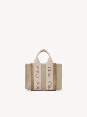 Chloé Mini Woody Tote Bag In Linen