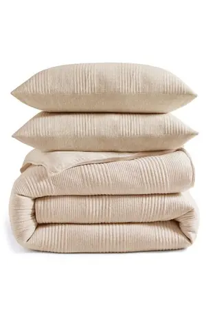 DKNY PURE Pure Rib Comforter & Sham Set - Oatmeal