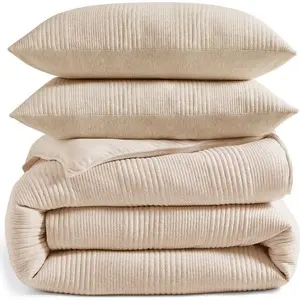 DKNY PURE Pure Rib Duvet Cover & Sham Set - Oatmeal