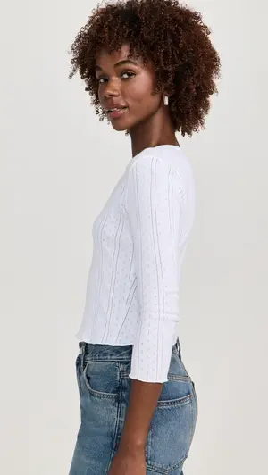 COUCOU The Baby Henley Top - White