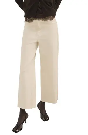 Mango Catherin Wide-leg Culotte Jeans - Vanilla