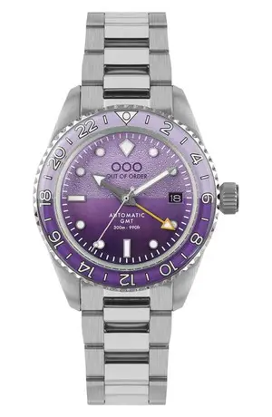 OUT OF ORDER Shaker Automatic Gmt Bracelet Watch - Dark Violet