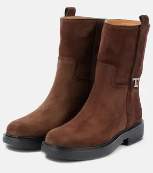 TOD'S Suede Ankle Boots - Brown