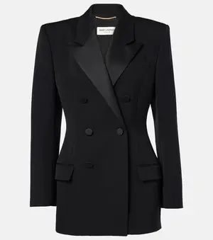 Saint Laurent Wool Grain De Poudre Tuxedo Jacket