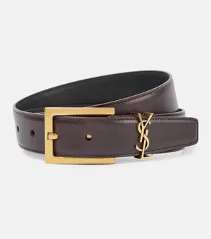 Saint Laurent Cassandre 30mm Leather Belt - Brown