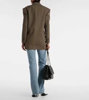 Saint Laurent Checked Oversized Wool-blend Blazer