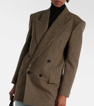 Saint Laurent Checked Oversized Wool-blend Blazer