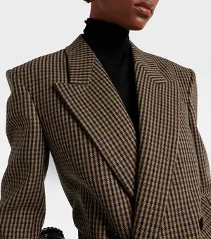 Saint Laurent Checked Oversized Wool-blend Blazer