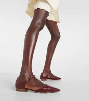 MALONE SOULIERS Ulla Leather Mary Jane Flats - Red