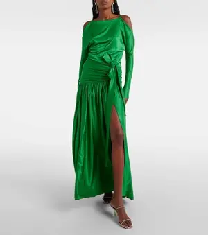 Rabanne Gathered Satin Gown