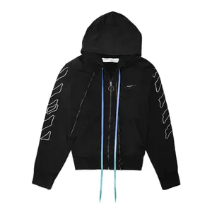 Off-White Abstract Arrows Double Zip Hoodie - Black