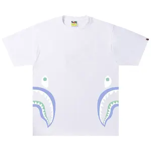 A BATHING APE Glow In The Dark Side Shark Tee - White
