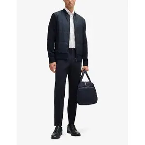 BOSS Contrast-panel Regular-fit Cotton Jacket