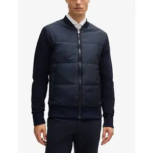BOSS Contrast-panel Regular-fit Cotton Jacket