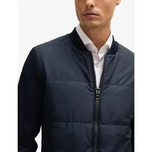 BOSS Contrast-panel Regular-fit Cotton Jacket