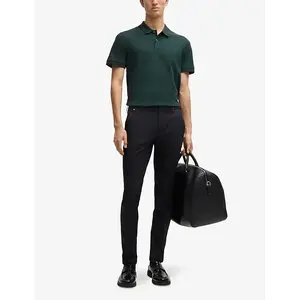 BOSS Logo-embroidered Short-sleeve Cotton Polo Shirt
