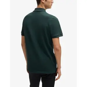 BOSS Logo-embroidered Short-sleeve Cotton Polo Shirt