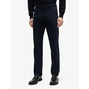 BOSS Slim-fit Straight-leg Stretch-cotton Chinos - Dark Blue