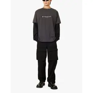 Givenchy Buckles Drawstring-cuffs Straight-leg Regular-fit Cotton Trousers
