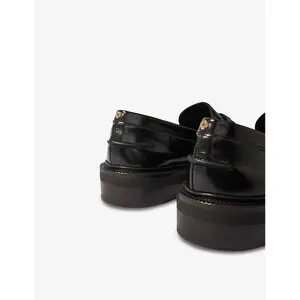 Maje Hardware-embellished Flat Loafers - Noir / Gris