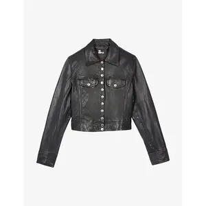 The Kooples Cropped Leather Jacket