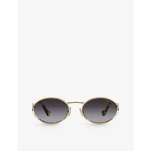 Miu Miu Mu 52ys Round-frame Sunglasses - Gold