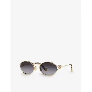 Miu Miu Mu 52ys Round-frame Sunglasses - Gold