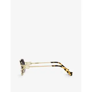 Miu Miu Mu 52ys Round-frame Sunglasses - Gold