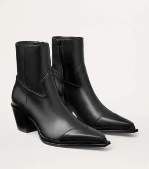 JIMMY CHOO Cece 60 Leather Ankle Boots - Black