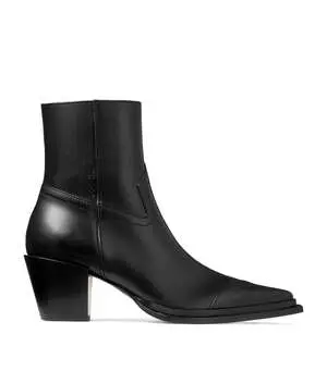 JIMMY CHOO Cece 60 Leather Ankle Boots - Black