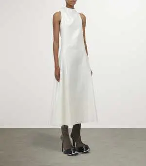 Alexander McQueen Silk-blend Tarpaulin Midi Dress