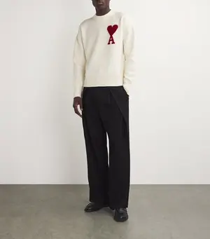 Ami Wool De Coeur Sweater - White