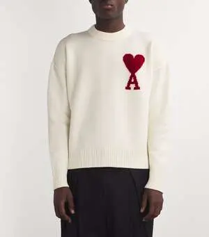 Ami Wool De Coeur Sweater - White
