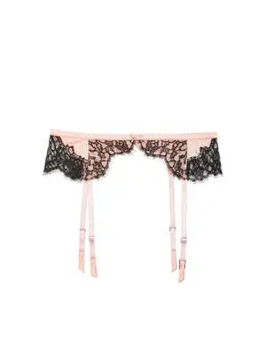 Fleur Du Mal Iris Lace Garter Belt - Bleached Apricot