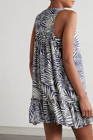 LEMLEM Tiered Printed Ecovero™voile Mini Dress