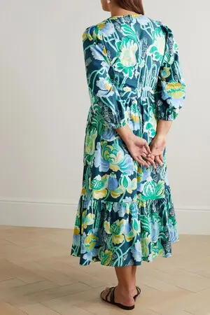 EMPORIO SIRENUSE Loretta Floral-print Cotton-poplin Midi Dress