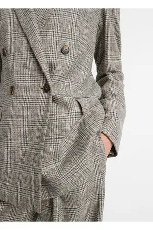 Vince Plaid Italian Wool-blend Double-breasted Blazer