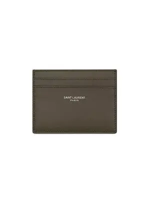 Saint Laurent Card Case In Smooth Leather Light Musk