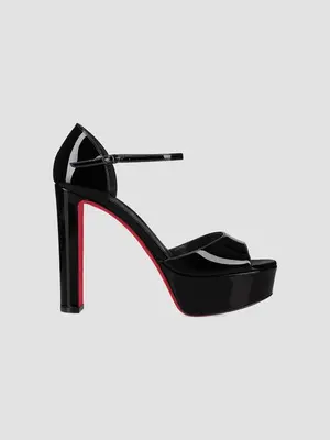 CHRISTIAN LOUBOUTIN Sandaloo Patent Leather 130mm Sandals - Black