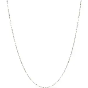ANA LUISA 10k Recycled Solid Paperclip Necklace - White Gold