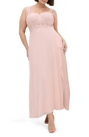 City Chic Sweet Evie Maxi Dress - Sweet Rose
